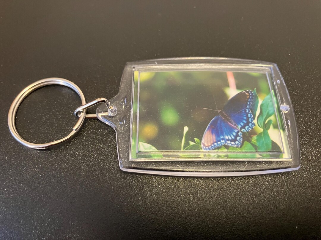 White Spotted Purple Butterfly Keychain - Etsy