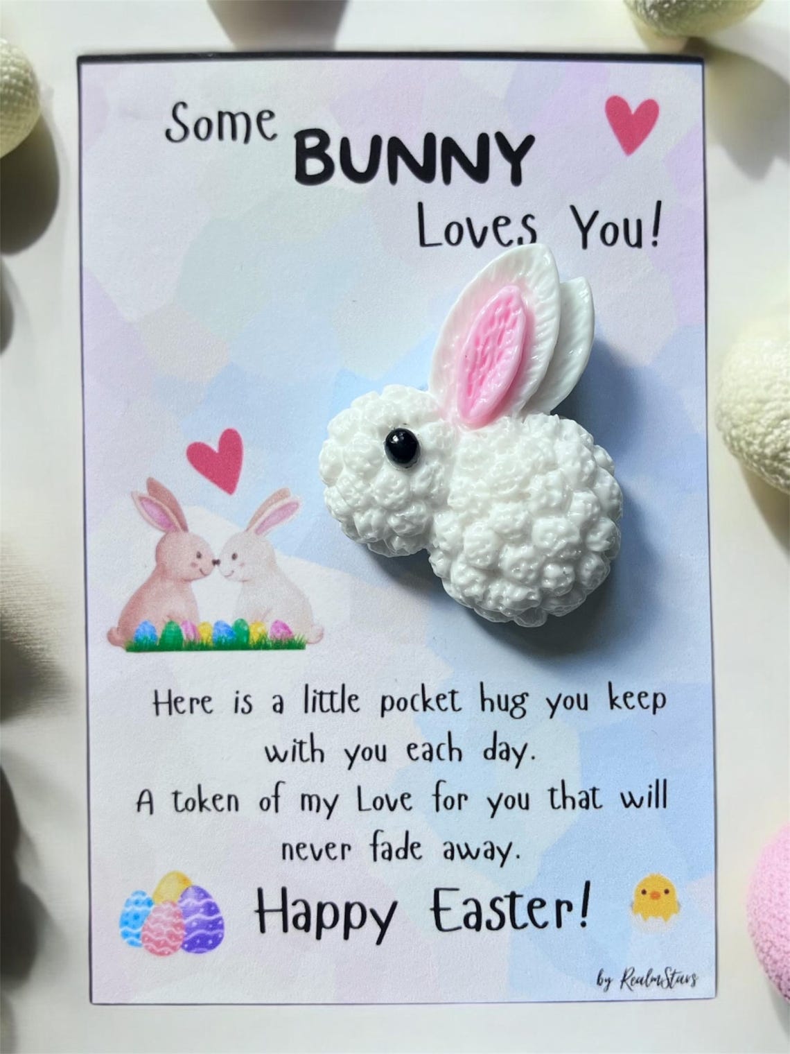 Pocket Hug | Bunny Love Token | Happy Easter | Heartfelt Keepsake ...