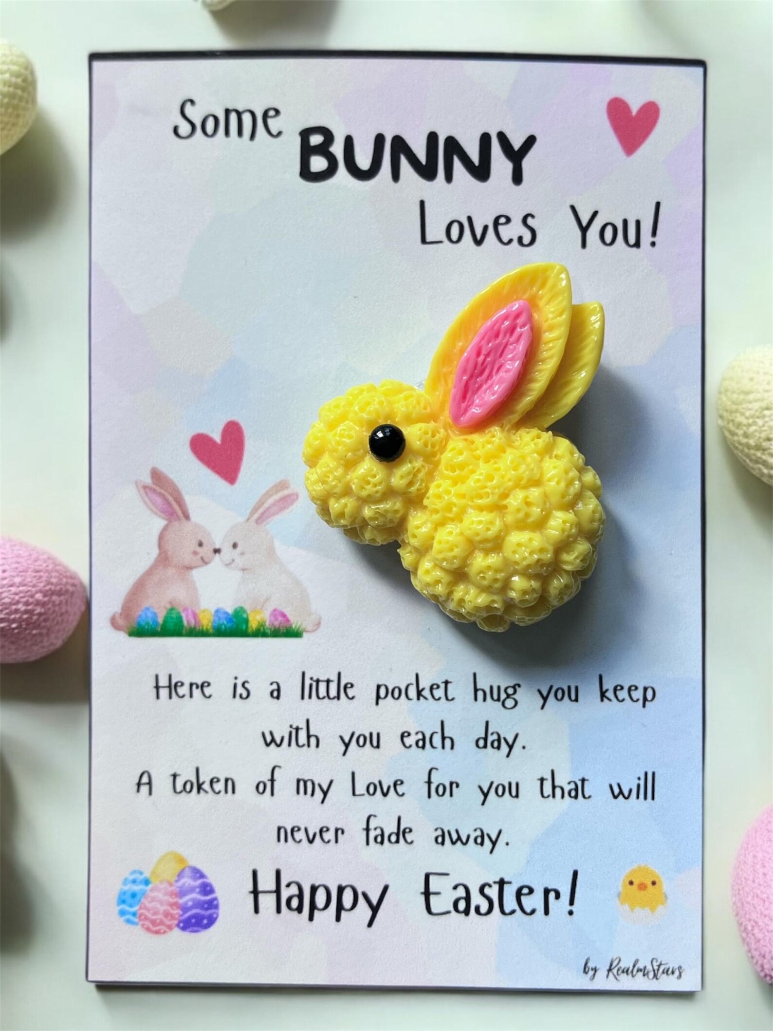 Pocket Hug | Bunny Love Token | Happy Easter | Heartfelt Keepsake ...