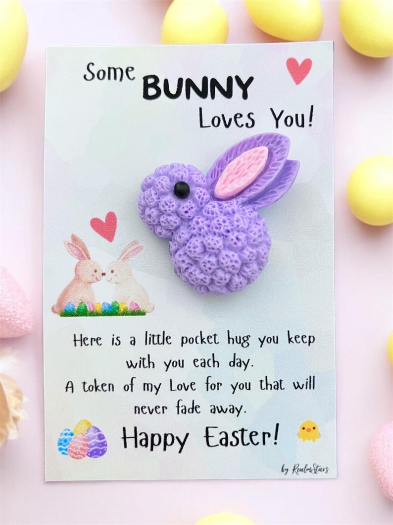 Pocket Hug | Bunny Love Token | Happy Easter | Heartfelt Keepsake ...