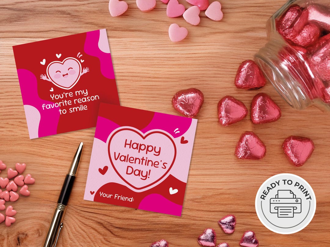 Valentine's Day Candy Cards- 2-design Pack - Etsy