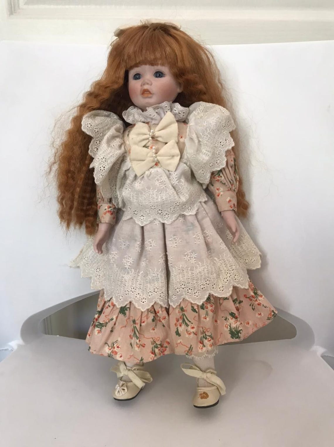 Vintage Redhead Porcelain Doll - Etsy
