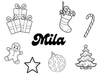 Personalized Coloring Page Editable Christmas Coloring Coloring Pages ...