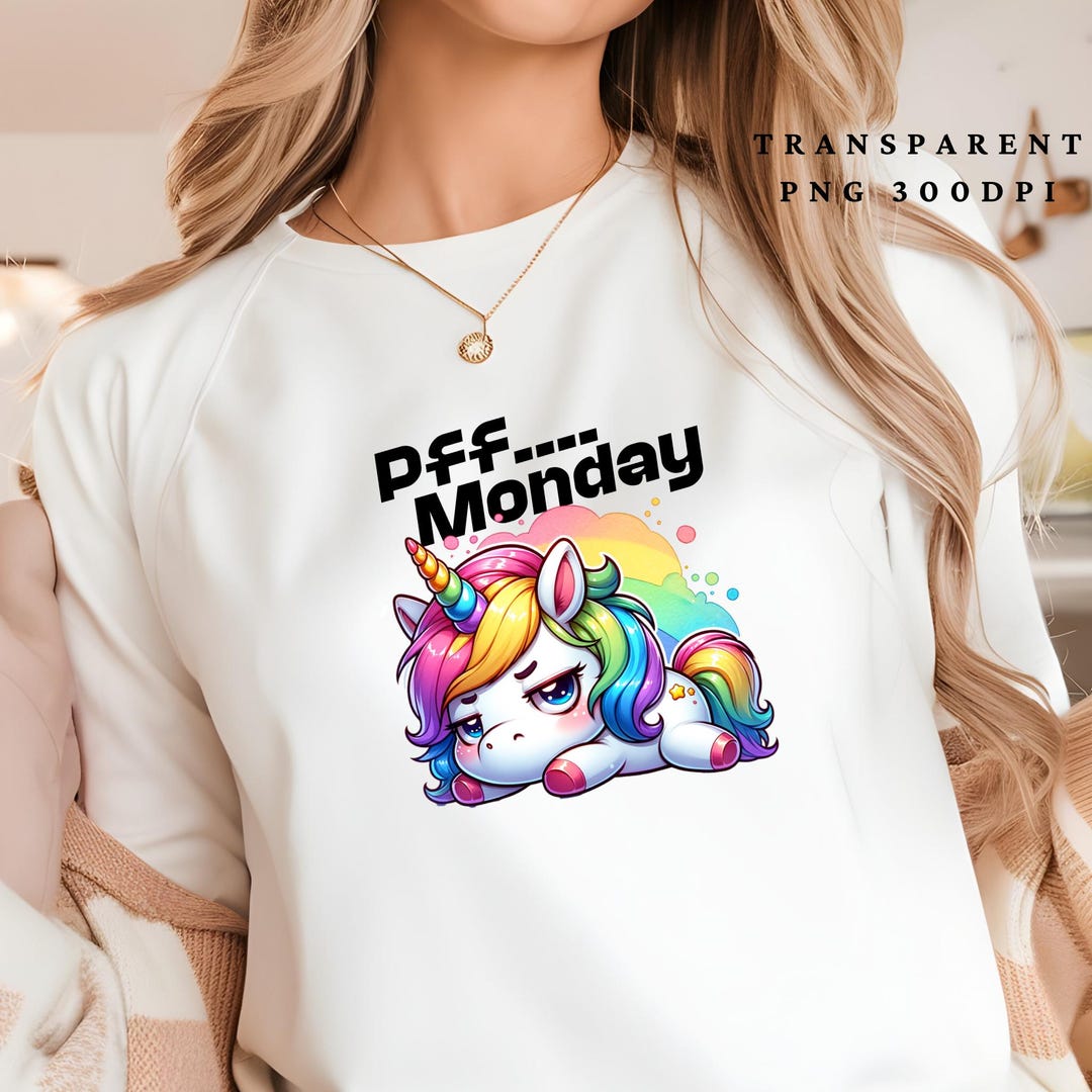 Pff Monday PNG Designs for T Shirt, Trendy Png, Unicorn PNG, Monday Png ...