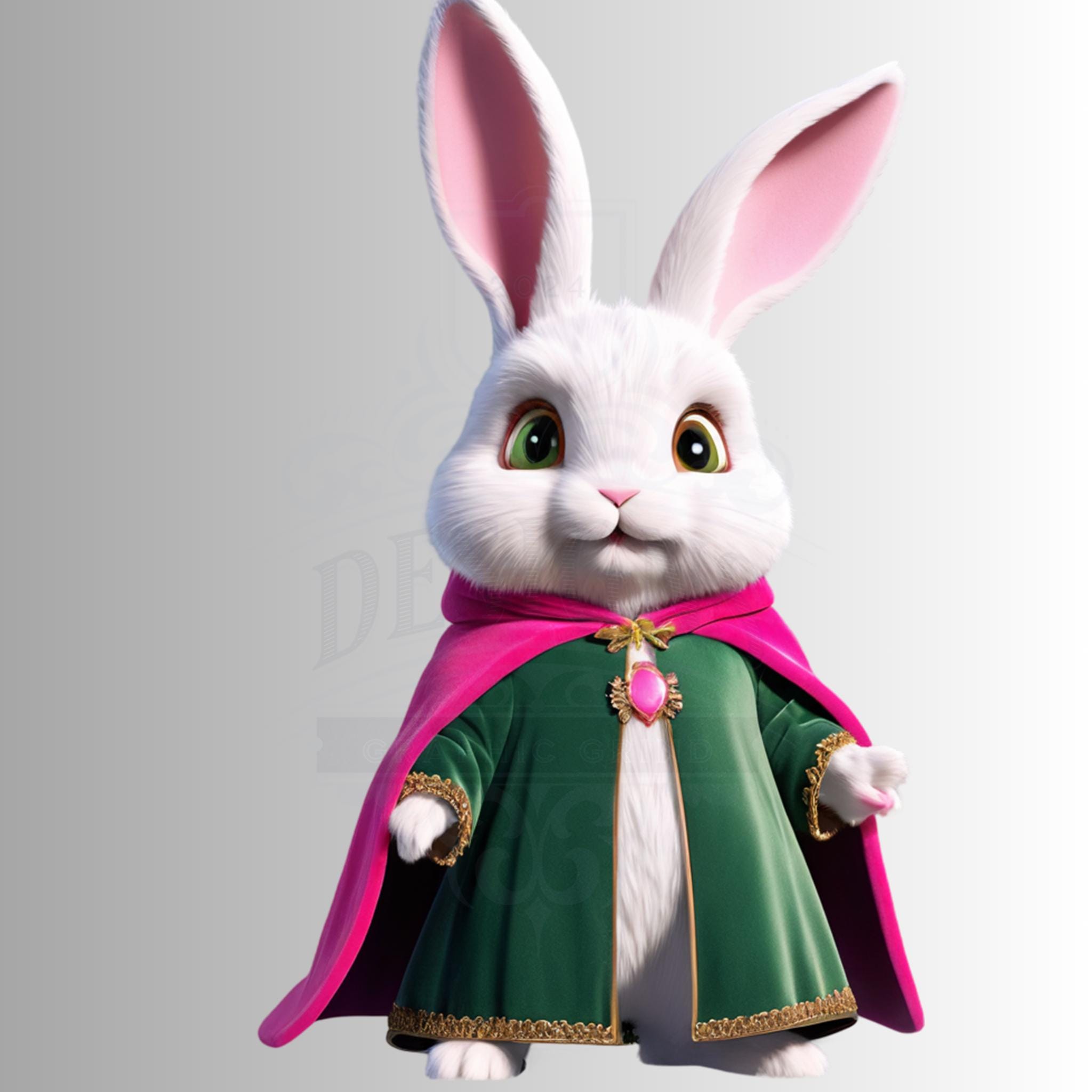 10 PNG Rabbit With Cape Clipart, Cute Rabbit Printable Clipart, Nursery ...