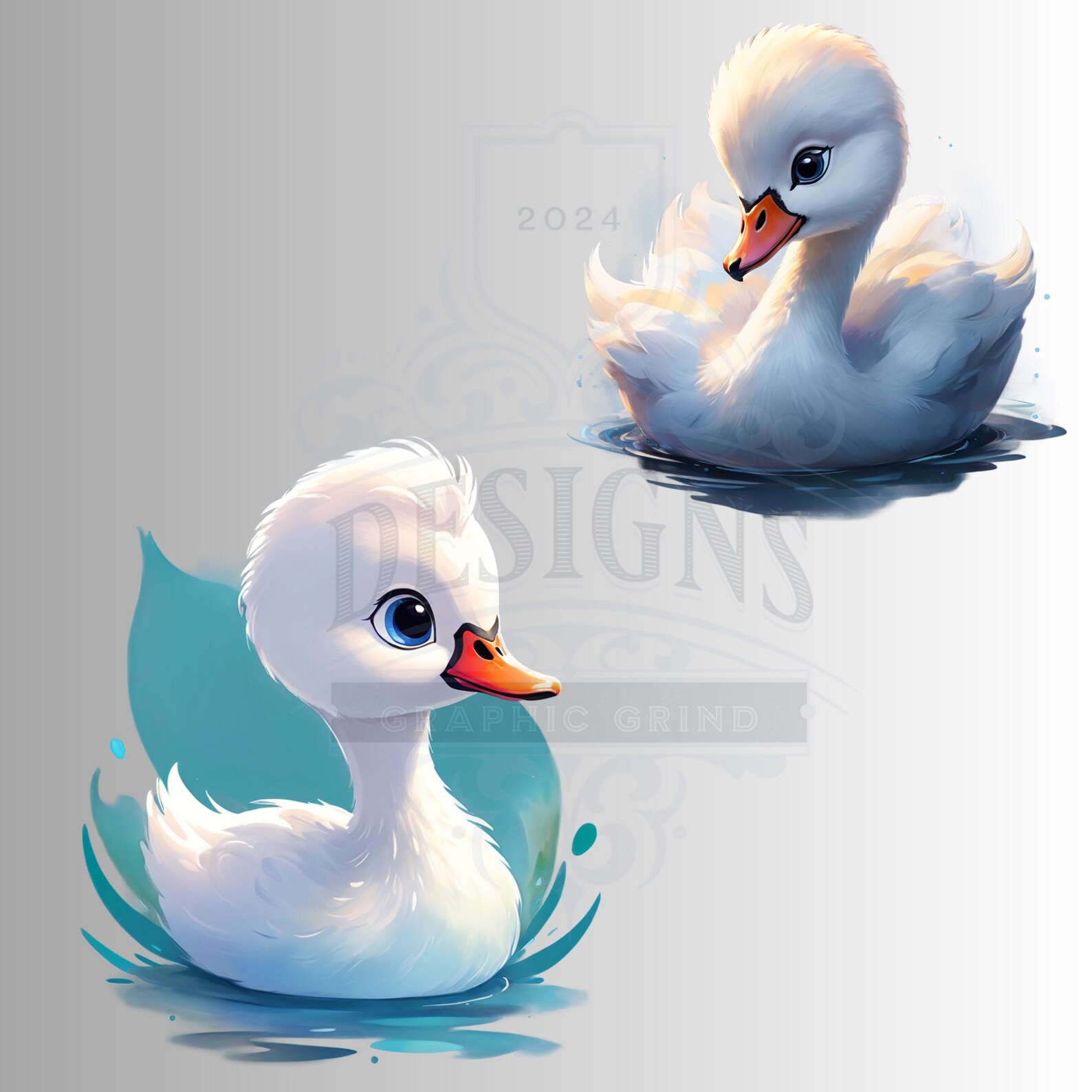 14 PNG Baby Swan Clipart, Cartoon Swans Printable Swan Clipart, Nursery ...