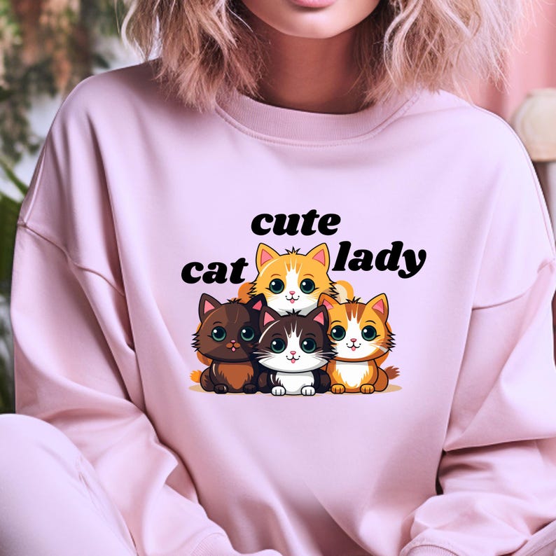Cute Cat Lady Png, Cute Kitten Clipart, Sublimation Design, Cat Digital ...