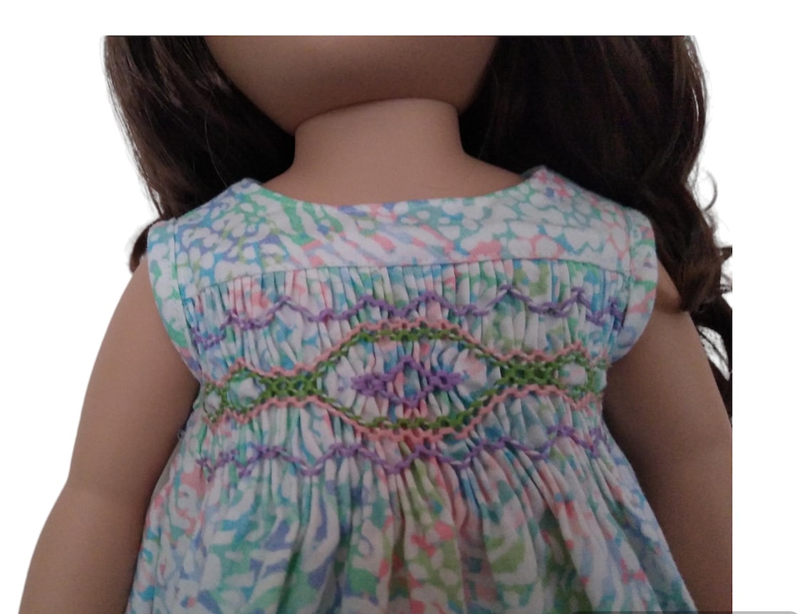 Smocked Dress Sewing Pattern for 18 Inch Doll. Lined Bodice and Back ...