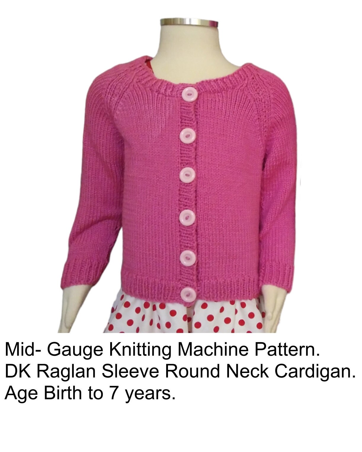 Mid- Gauge Knitting Machine Pattern. DK Classic Raglan Sleeve Round ...