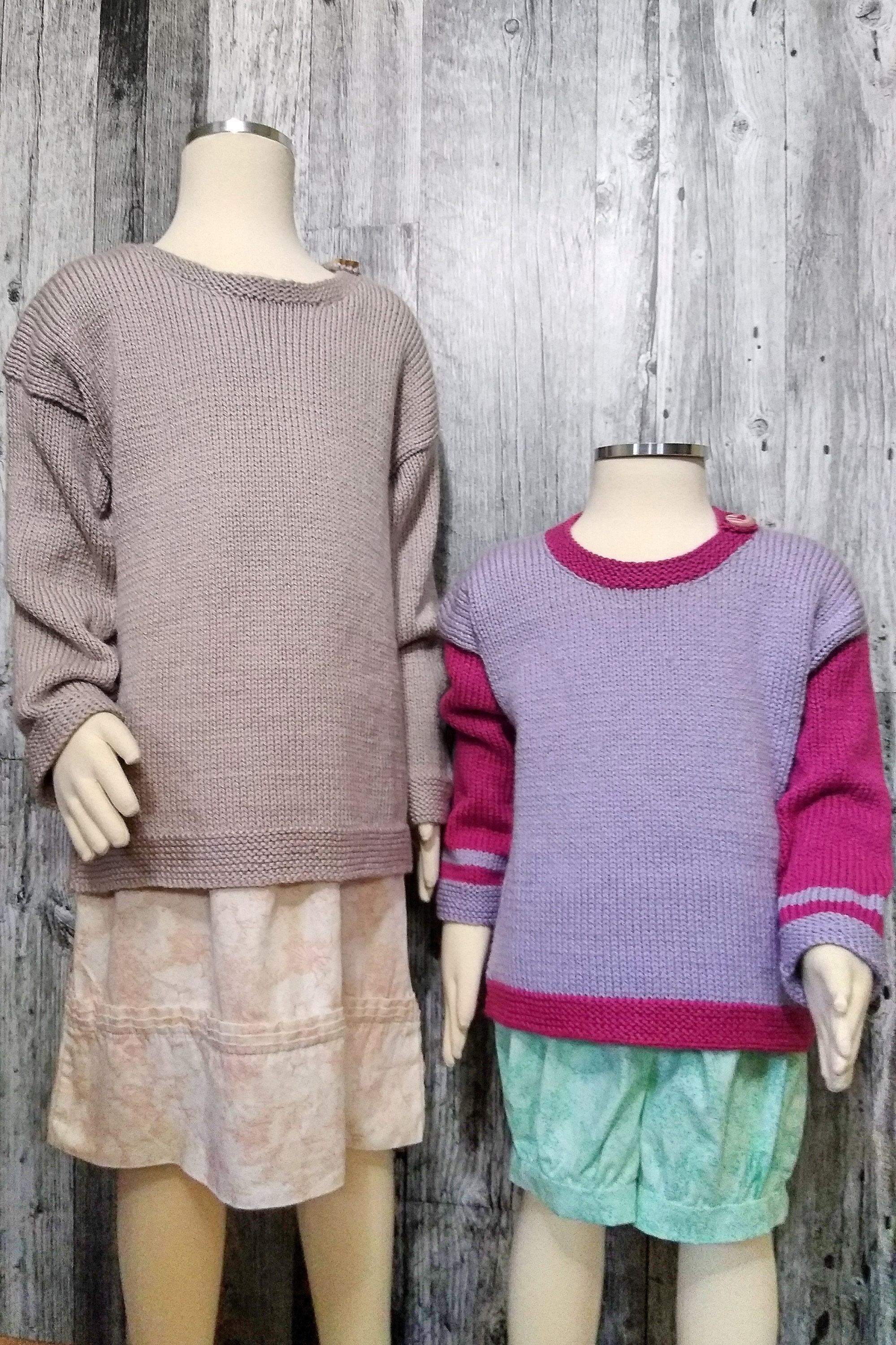 Mid Gauge Knitting Machine Pattern. DK Classic Round Neck Pullover With ...