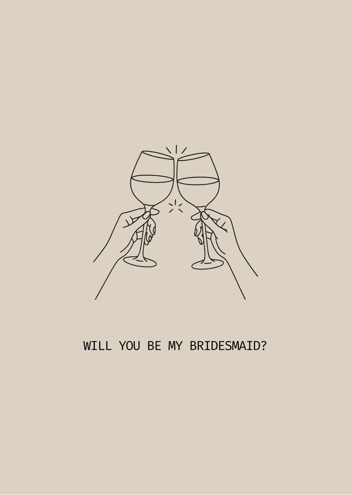 Bridesmaid Proposal Card | Will You Be My Bridesmaid | Printable Bridal ...