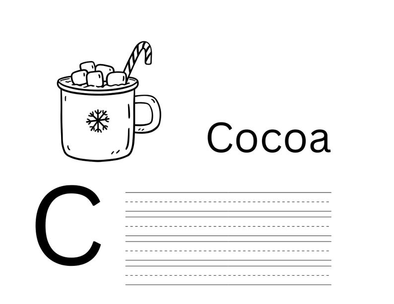 Winter Alphabet Coloring and Writing Grid Digital Download 26 Pages - Etsy