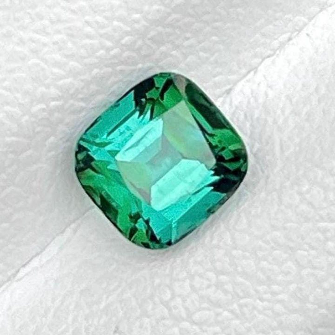 Natural Loupe Clean Cushion Cut Lagoon Green Tourmaline Facetted Loose ...