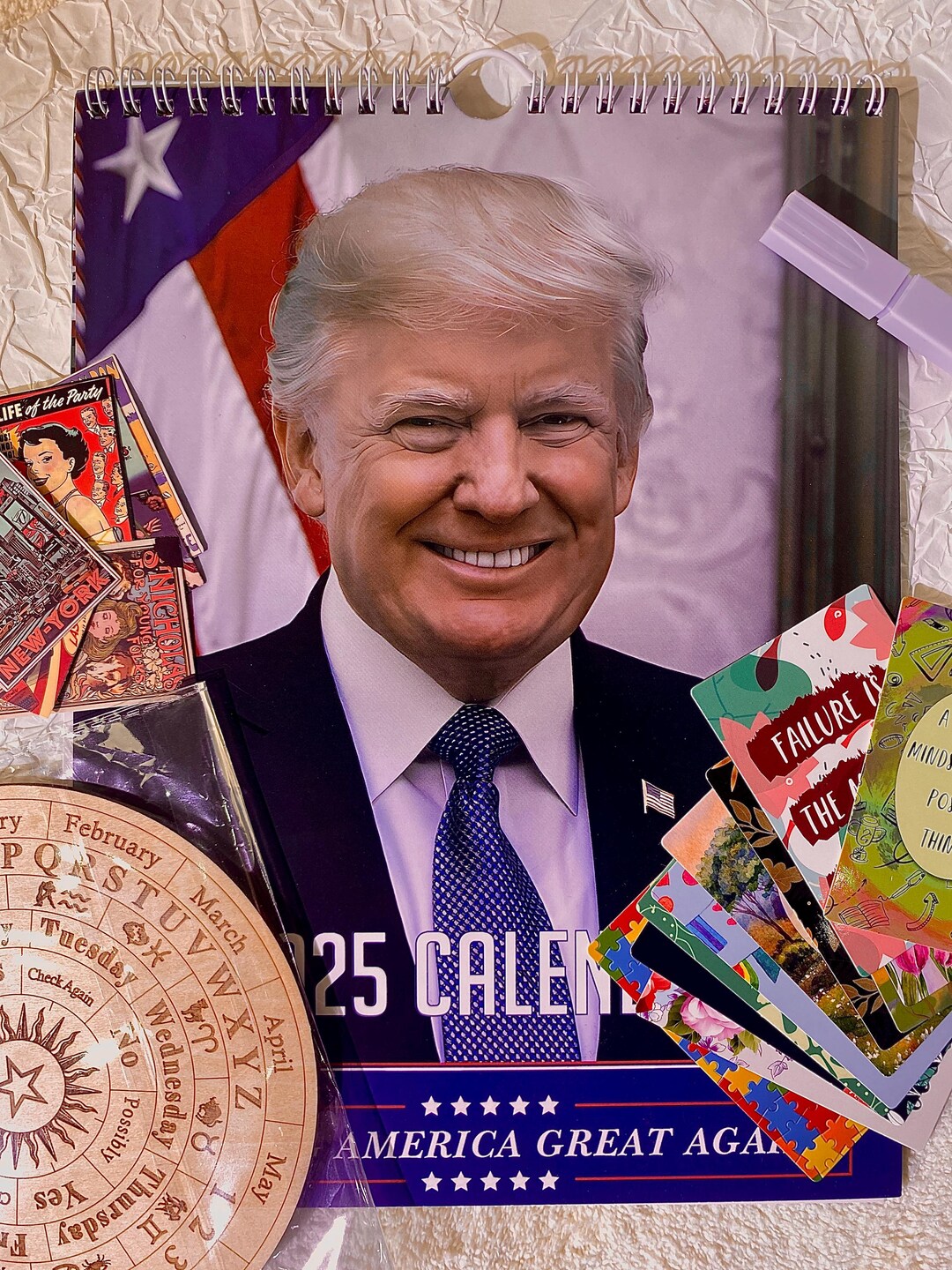 2025 Donald Trump Wall Calendar Patriotic Holiday & Seasonal Artwork ...