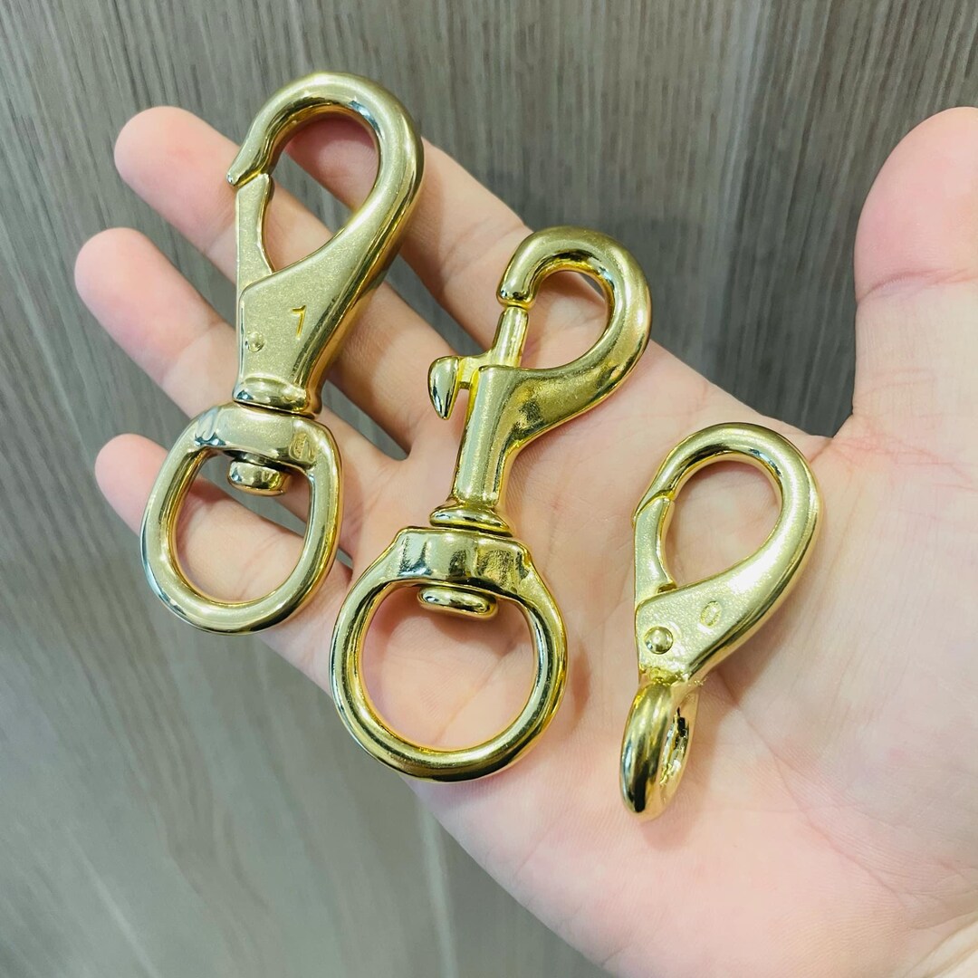 Solid Brass Swivel Eye Bolt Snap Hook, Lobster Clasp Clip Spring Strap ...