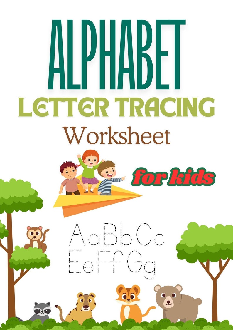 Adorable Animal Alphabet Letter Tracing Worksheets A to Z Printable ...