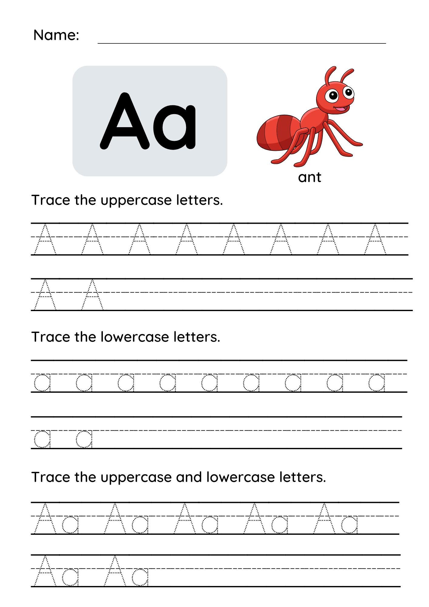 Adorable Animal Alphabet Letter Tracing Worksheets A to Z Printable ...