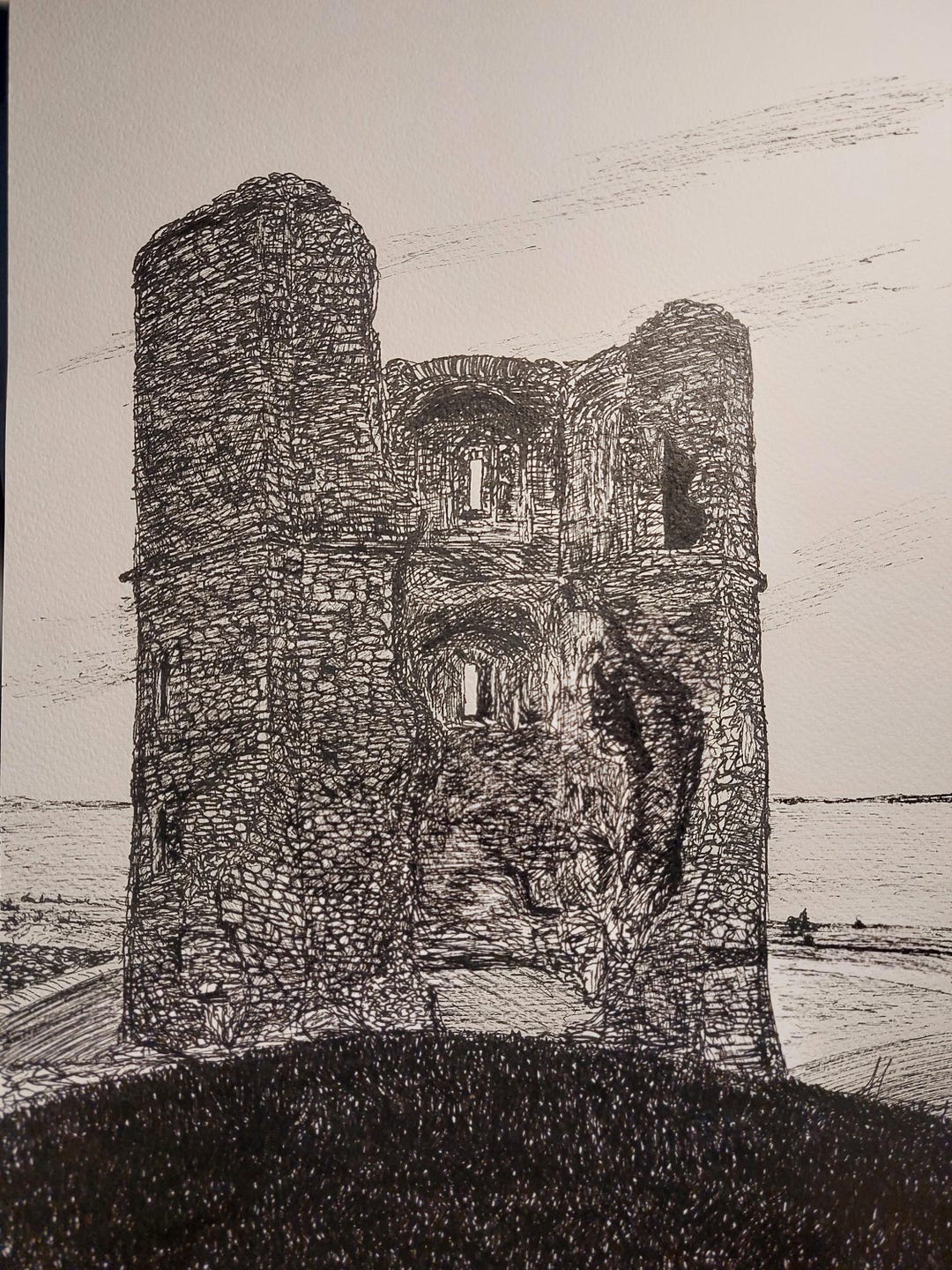 Hadleigh Castle (2024) - Original Drawing - Etsy