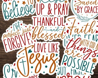 Faith Based Sticker Pack of 20, Bible Verses, Inspirational Christian ...