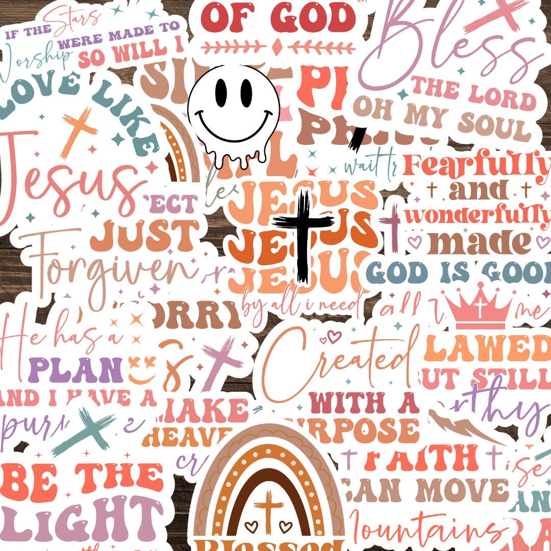 Faith Based Sticker Pack of 20, Bible Verses, Inspirational Christian ...