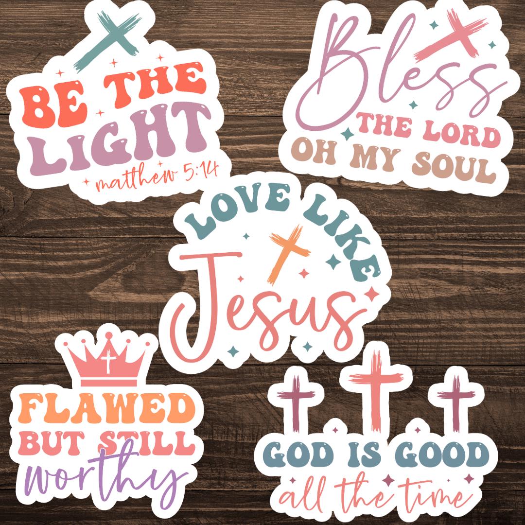 Faith Based Sticker Pack of 20, Bible Verses, Inspirational Christian ...