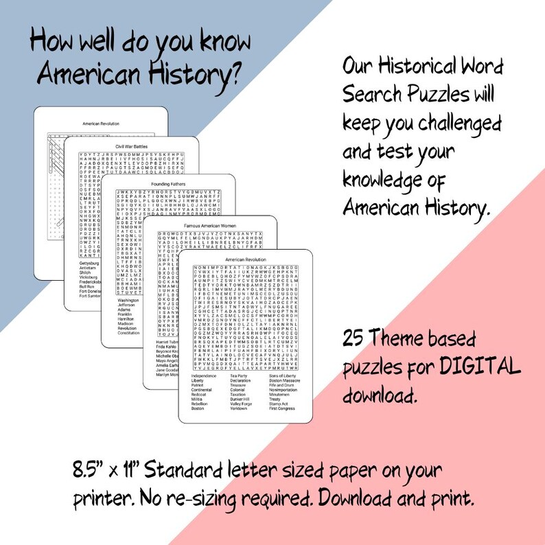 Historical Word Search Digital Download for Adults - Etsy
