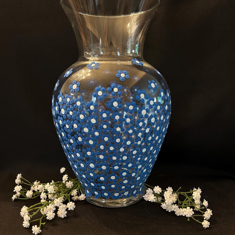 Painted Glass Vase - Etsy