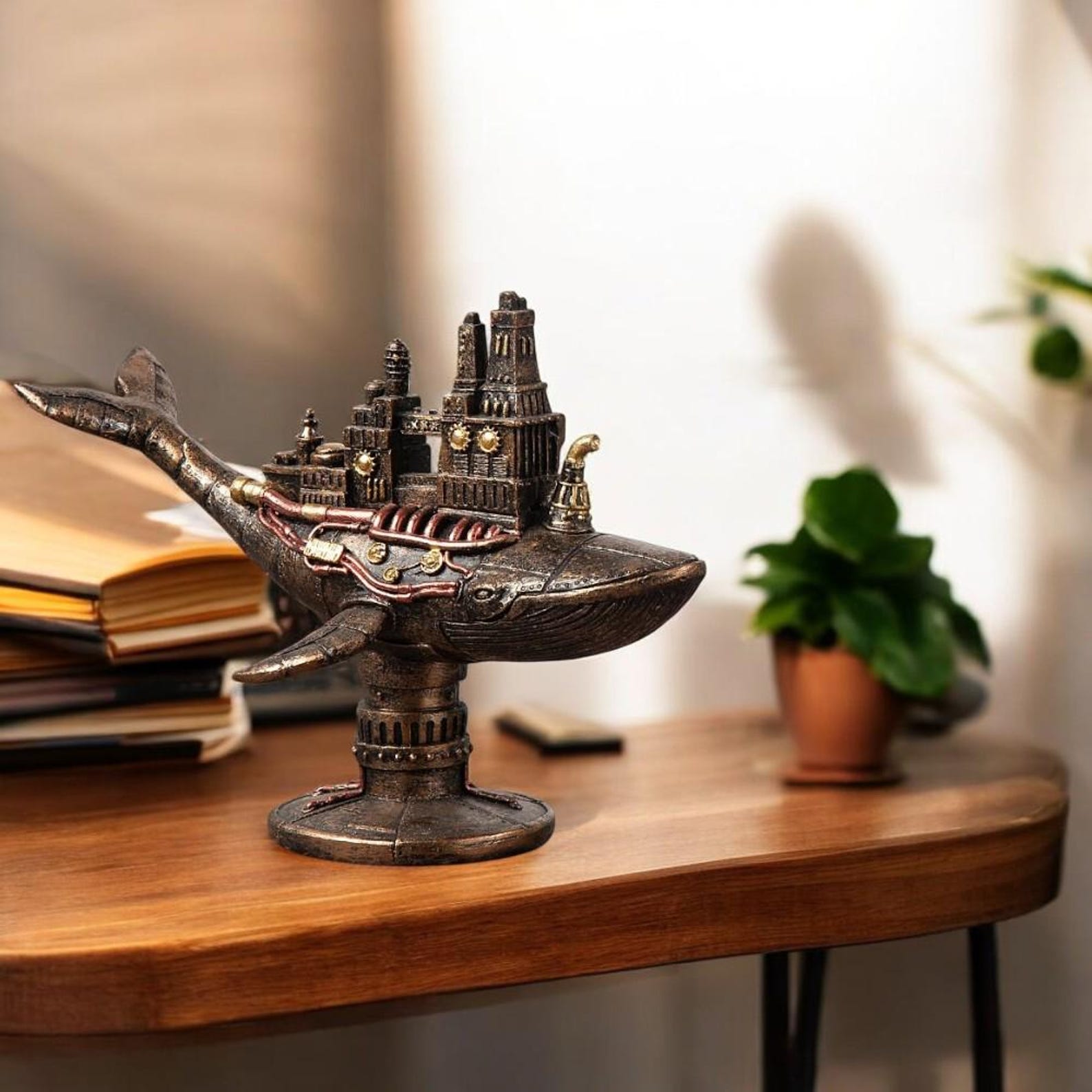 Steampunk Galactic Whale Statue Deep Sea Mechanical Fish Ornament ...