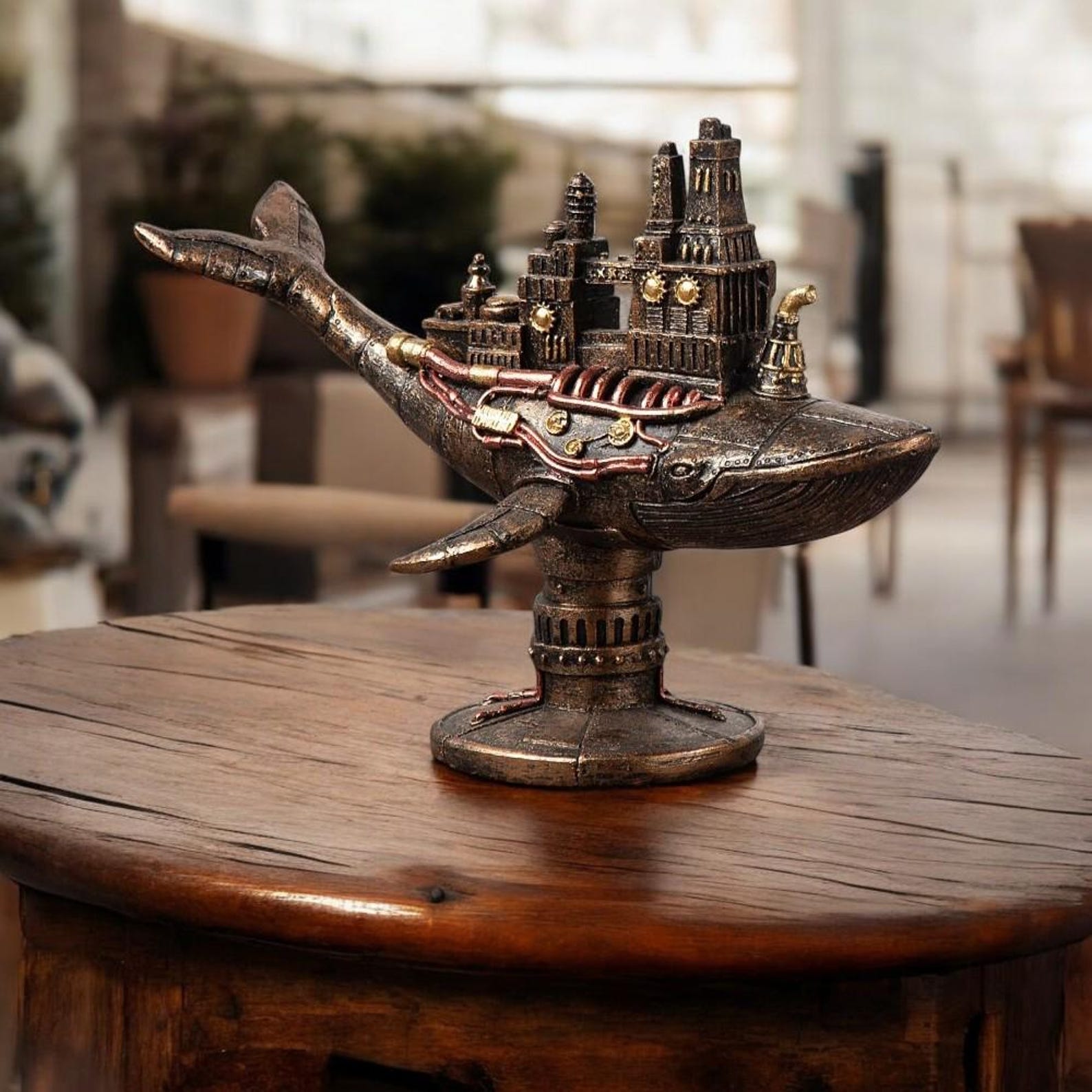 Steampunk Galactic Whale Statue Deep Sea Mechanical Fish Ornament ...