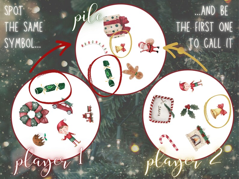 Christmas Printable Dobble/spot It for Kids and Adults - Etsy