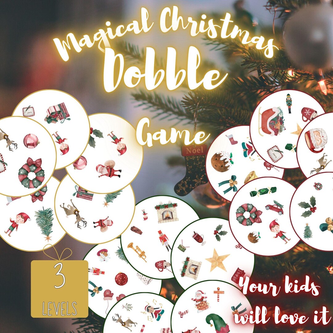 Christmas Printable Dobble/spot It for Kids and Adults - Etsy