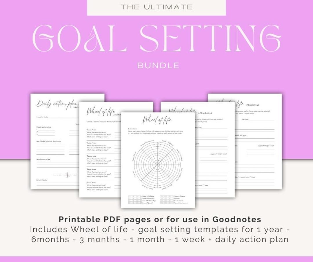 Wheel of Life & Goal Planner | Printable Goal Setting Worksheets for ...