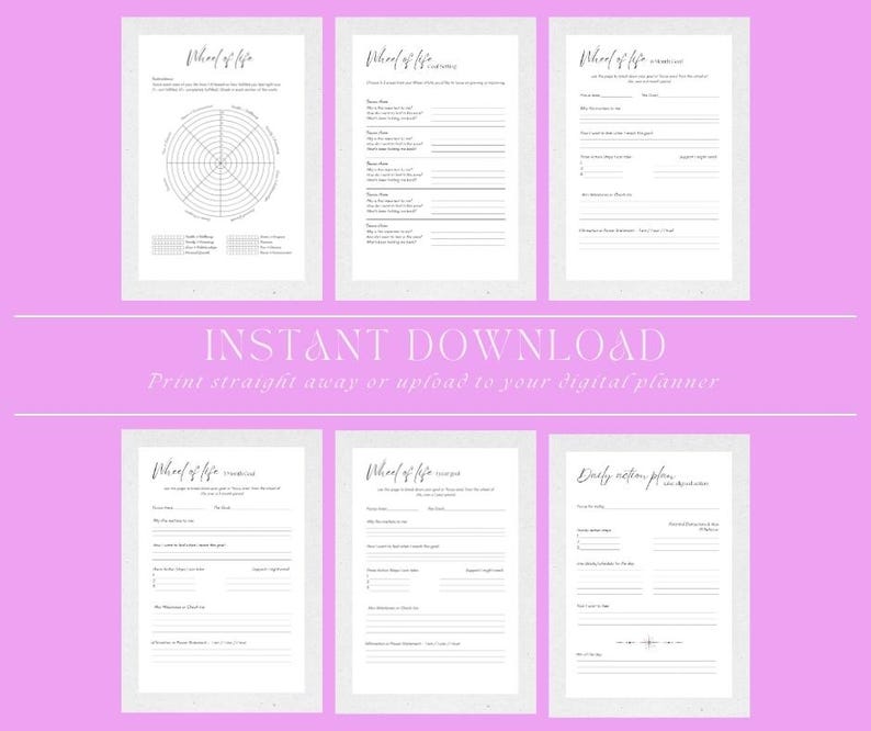Wheel of Life & Goal Planner | Printable Goal Setting Worksheets for ...