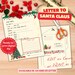 Christmas Wish List Letter to Santa With Envelope editable & Printable ...