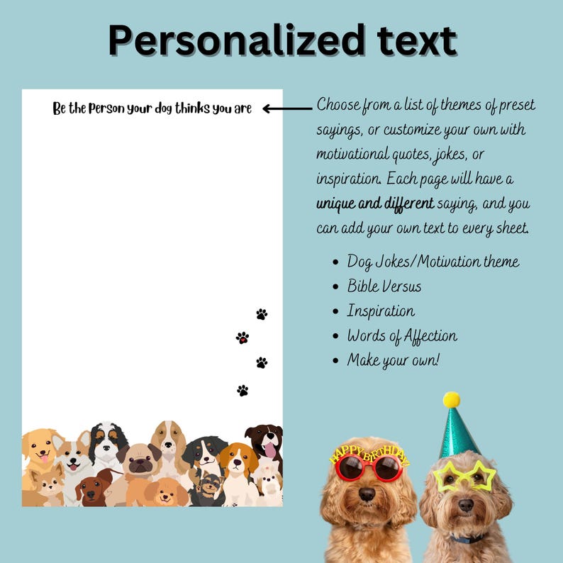 Custom Notepads | Dogs Cute Pets | Personalized Note Pads for Gifts ...