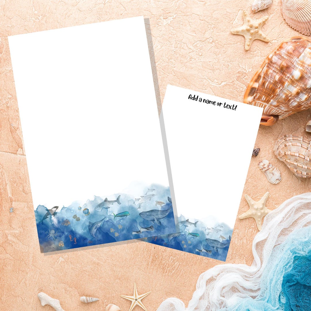 Custom Notepads | Ocean Fish Animals | Personalized Note Pads for Gifts ...