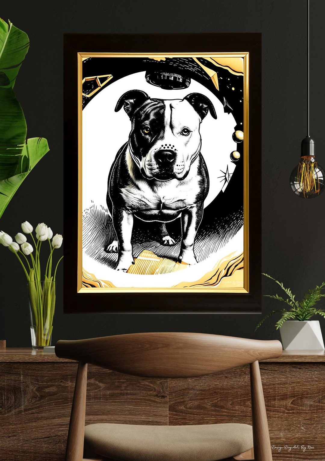 Animal Poster, Pitbull, Pit Bull Dog, Mural, Decoration, Print, Picture ...