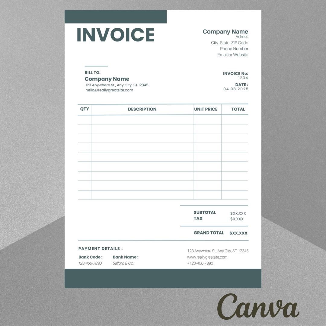 Invoicetemplate. Professional Invoice for Business. Printableinvoice ...