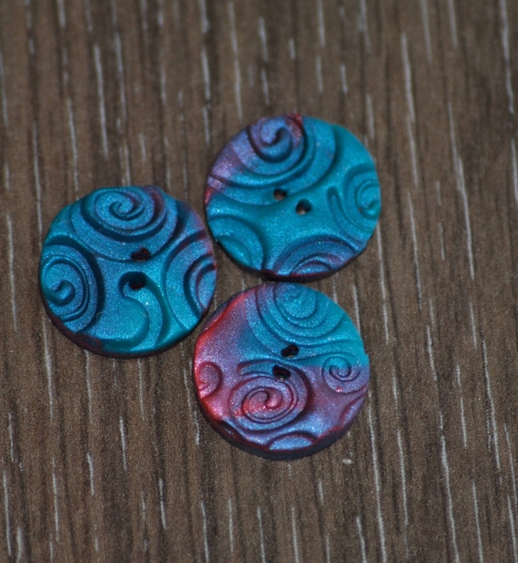 5/8 Inch & Larger Pink Purple and Blue Swirl Buttons Set of - Etsy