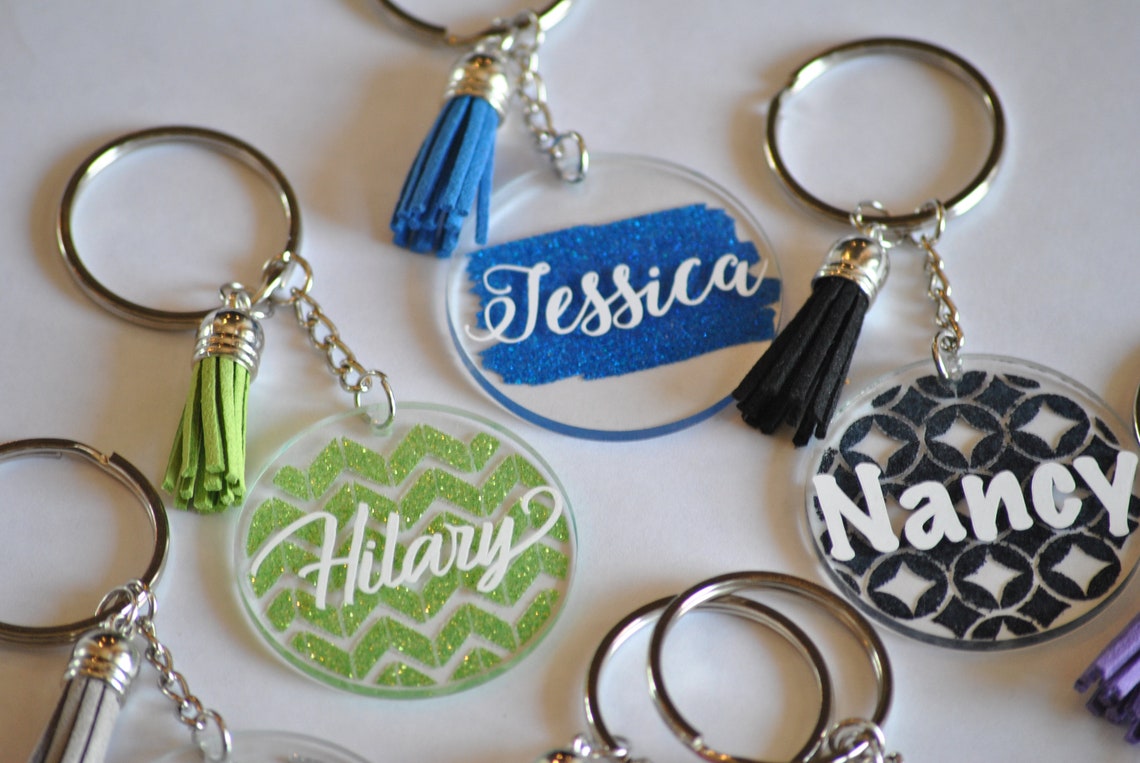 Personalized Glitter Acrylic Keychains Custom Acrylic - Etsy