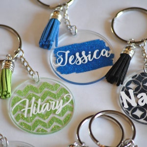 Personalized Glitter Acrylic Keychains, Custom Acrylic Keychains, Clear ...