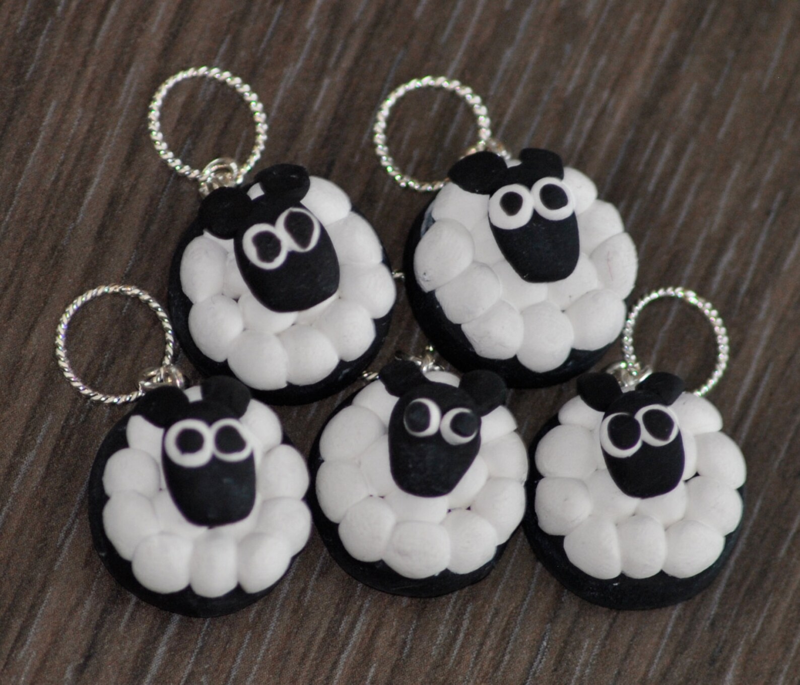 Hand Made Polymer Clay Sheep Stitch Markers for Knitting - Set of 5 - Etsy