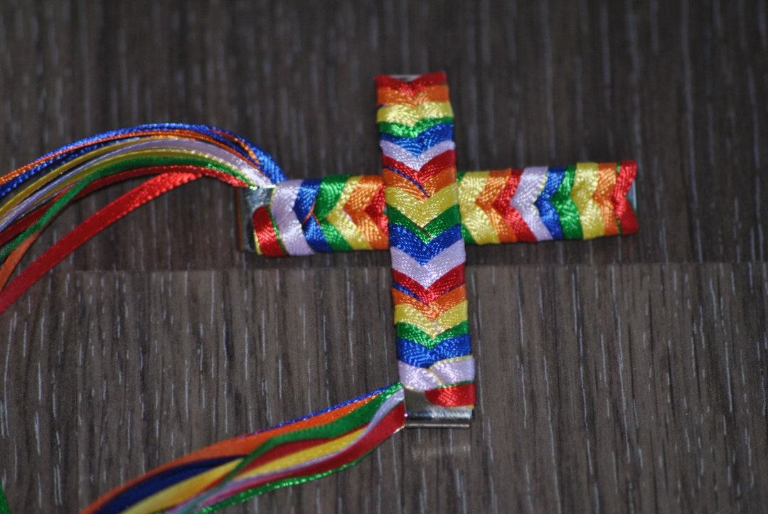 Braided Rainbow Ribbon Barrettes - Rainbow Bright Inspired - Etsy