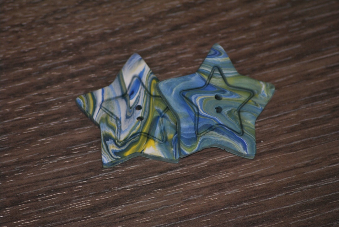 1 and 1/4 Inch Starry Starry Night Buttons - Set of 2 - Etsy