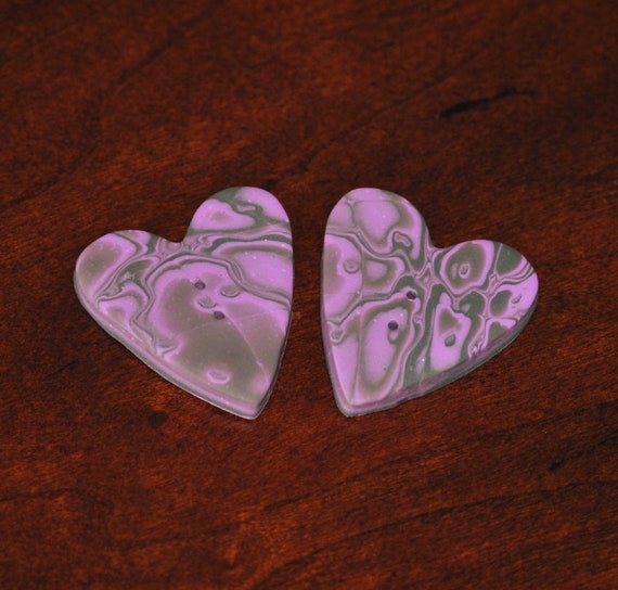 1 and 3/8 Inch Large Heart Buttons Set of 2 Hand Made | Etsy
