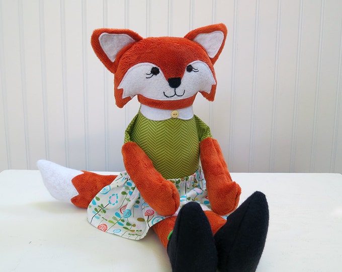 Fox Rag Doll Stuffed Fox Cloth Doll Woodland Decor Ready to Ship - Etsy