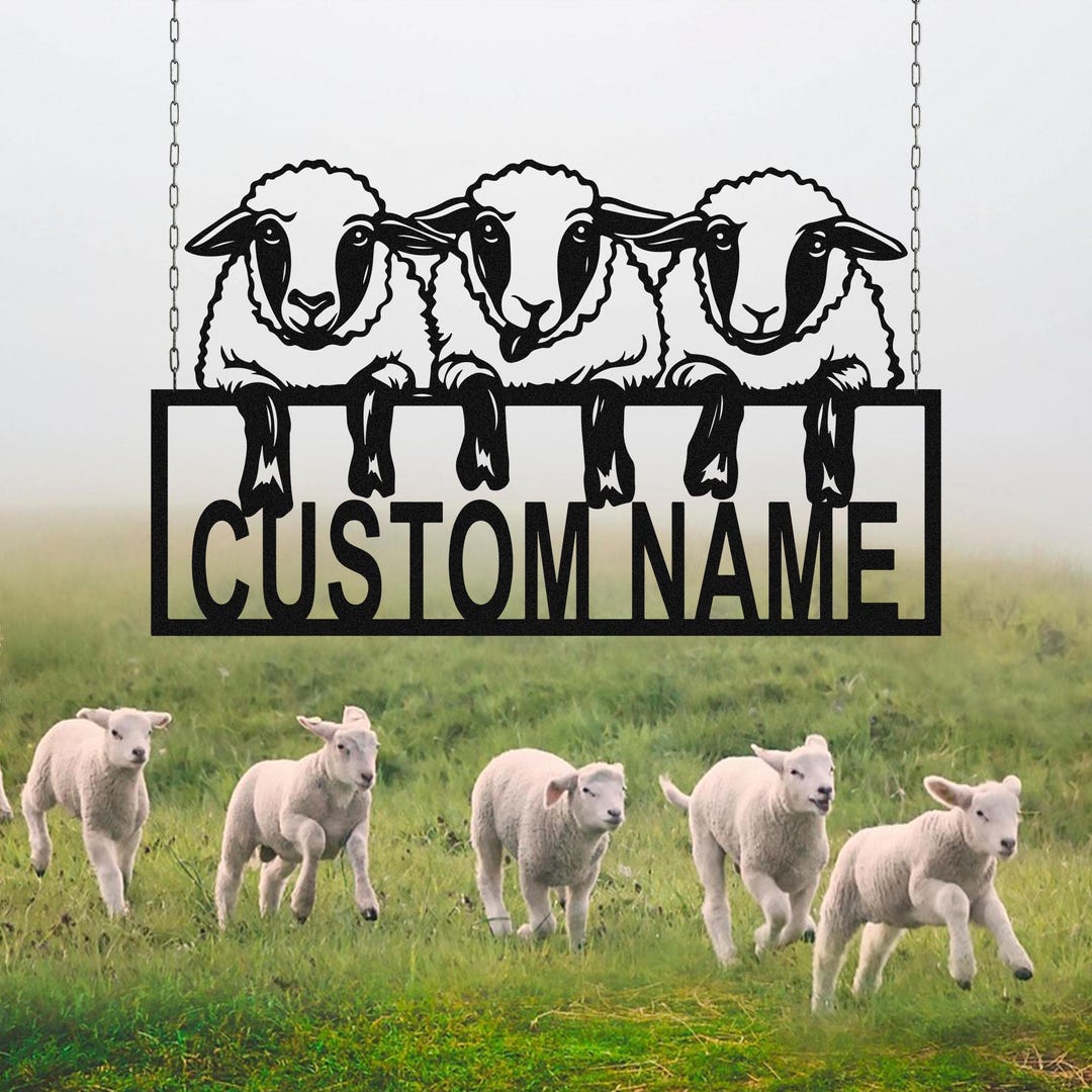 Metal Sheep Farm Sign, Personalized Sheep Lamb Metal Sign, Custom Goat ...