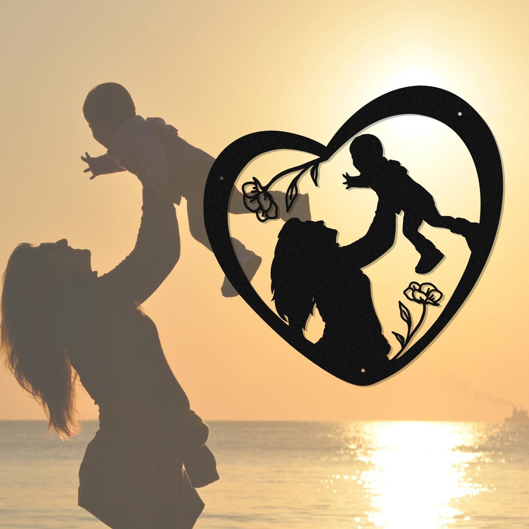 Custom Mom Metal Wall Art, Heart Silhouette Sign - Etsy