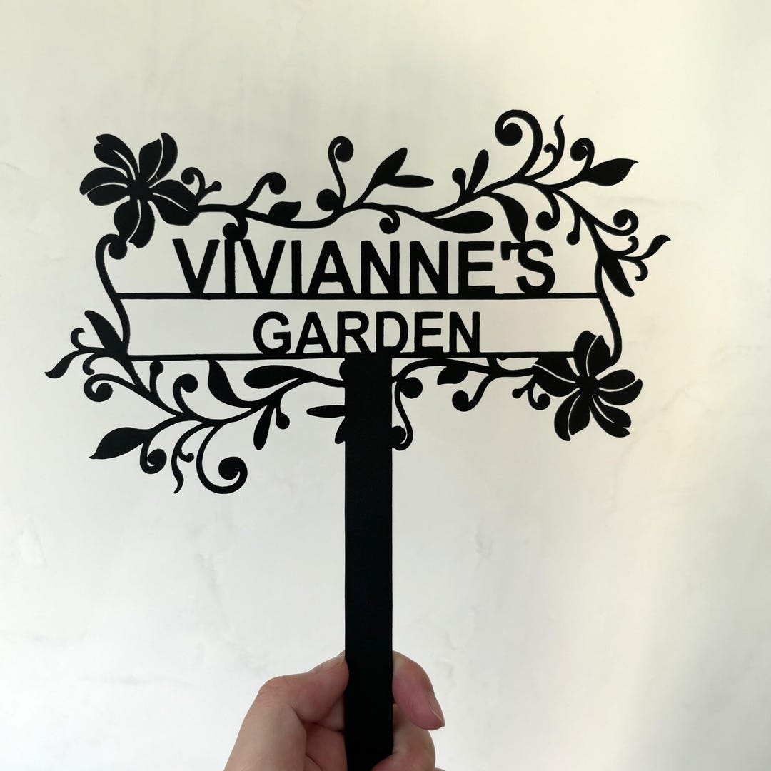 Personalized Garden Name Sign, Custom Flower Garden Sign With Stake ...