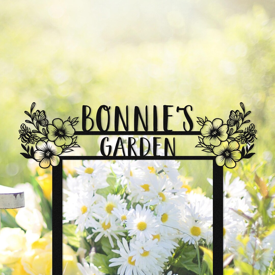 Custom Garden Name Sign, Personalized Flower Sign With Stakes, Yard ...